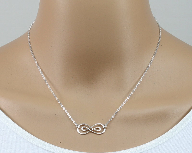 INFINITY Necklace in Sterling Silver Love Eternity Simple | Etsy