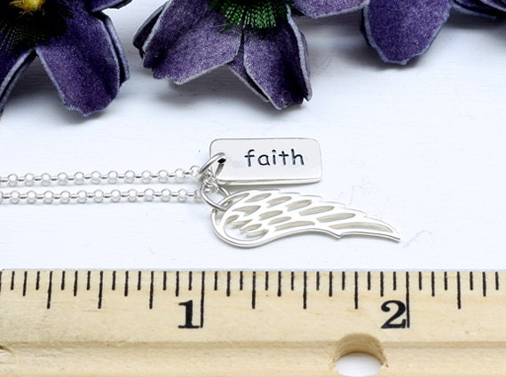 Faith Angel Wing Necklace,faith Necklace,faith Jewelry,faith Tag ...