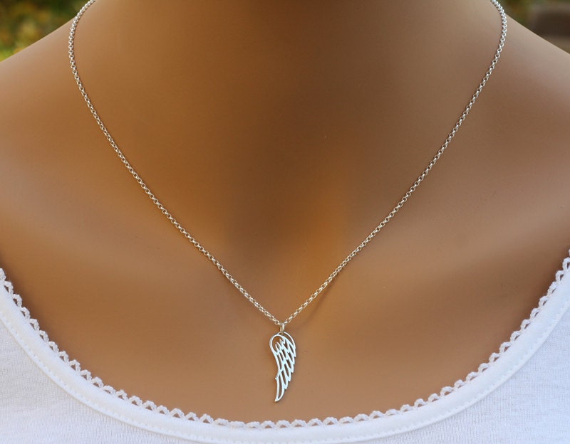 Silver Angel Wing Necklace,sterling Silver, Bird Wing,angel,faith ...