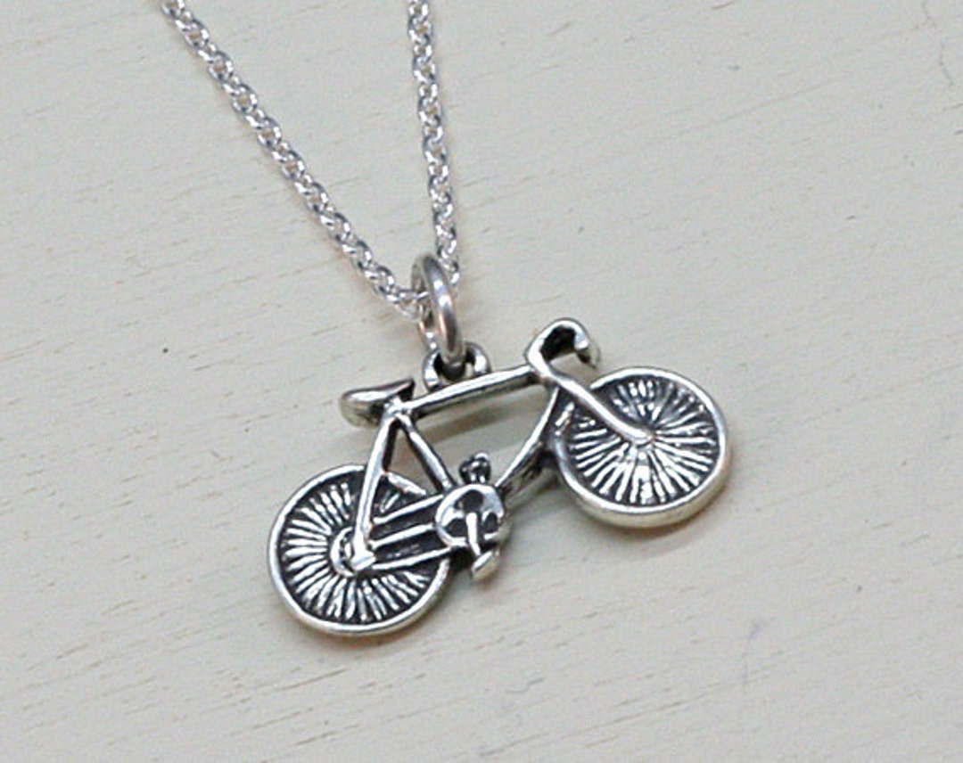 Silver Bike Necklace, Sterling Silver, Bicycle - Etsy