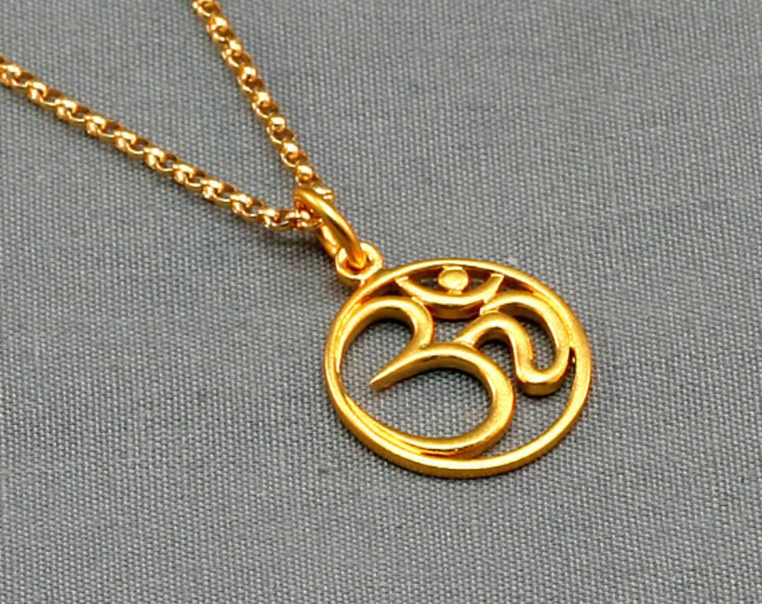 Gold Om Necklaceohm Necklace 24kgold Vermeilgold Filledom - Etsy