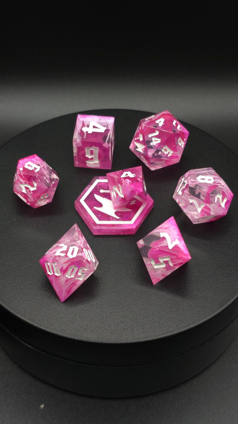 Pink Petri Pop: 8pc Resin Dice Set - Etsy