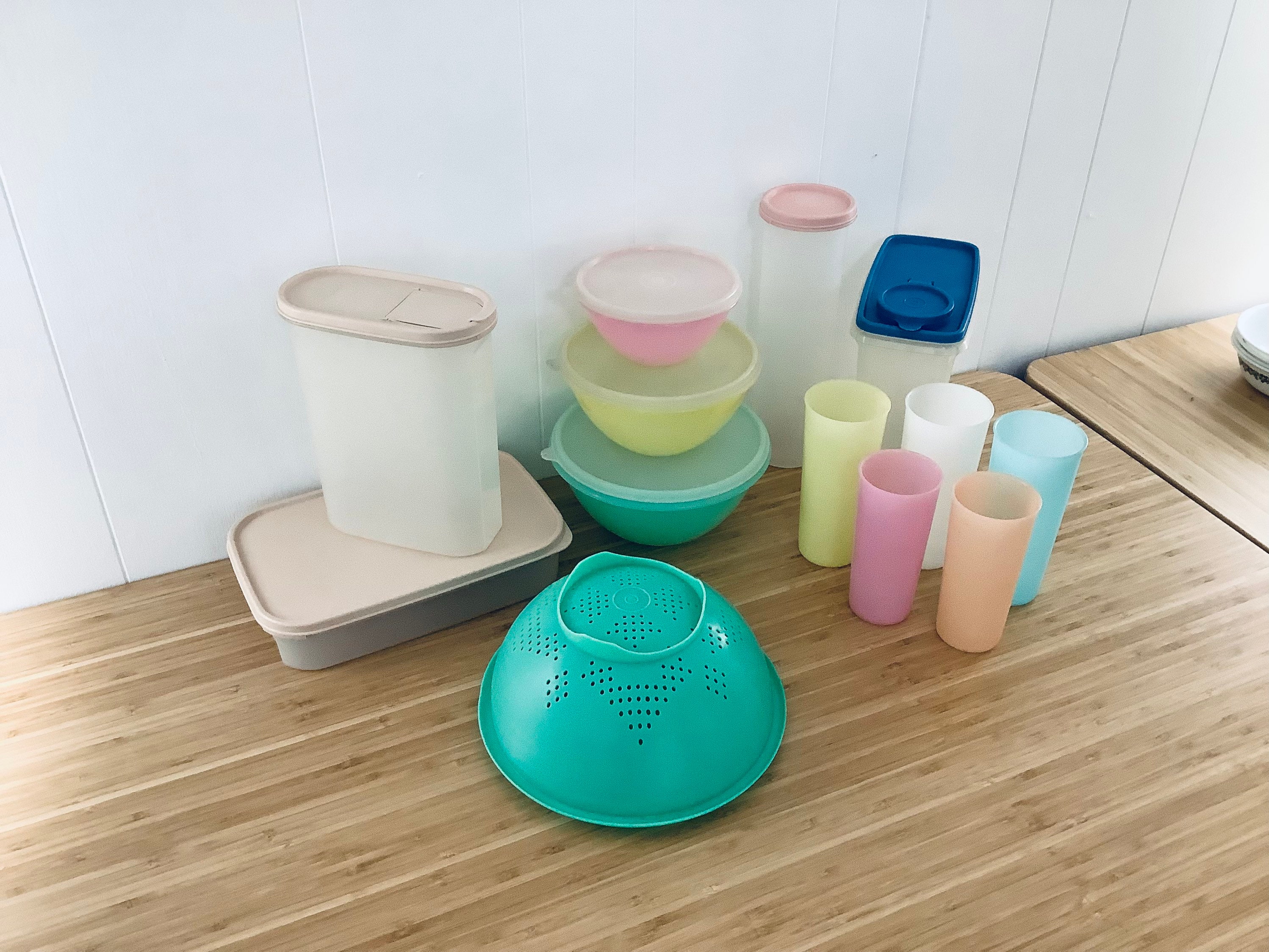 Vintage Tupperware Pastel Set of 20 Tumblers Bowls Colander - Etsy