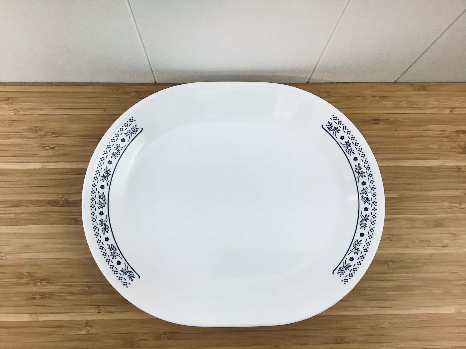 Vintage Corelle Serving Tray, Blue Flower Design, Retro Kitchen Platter ...