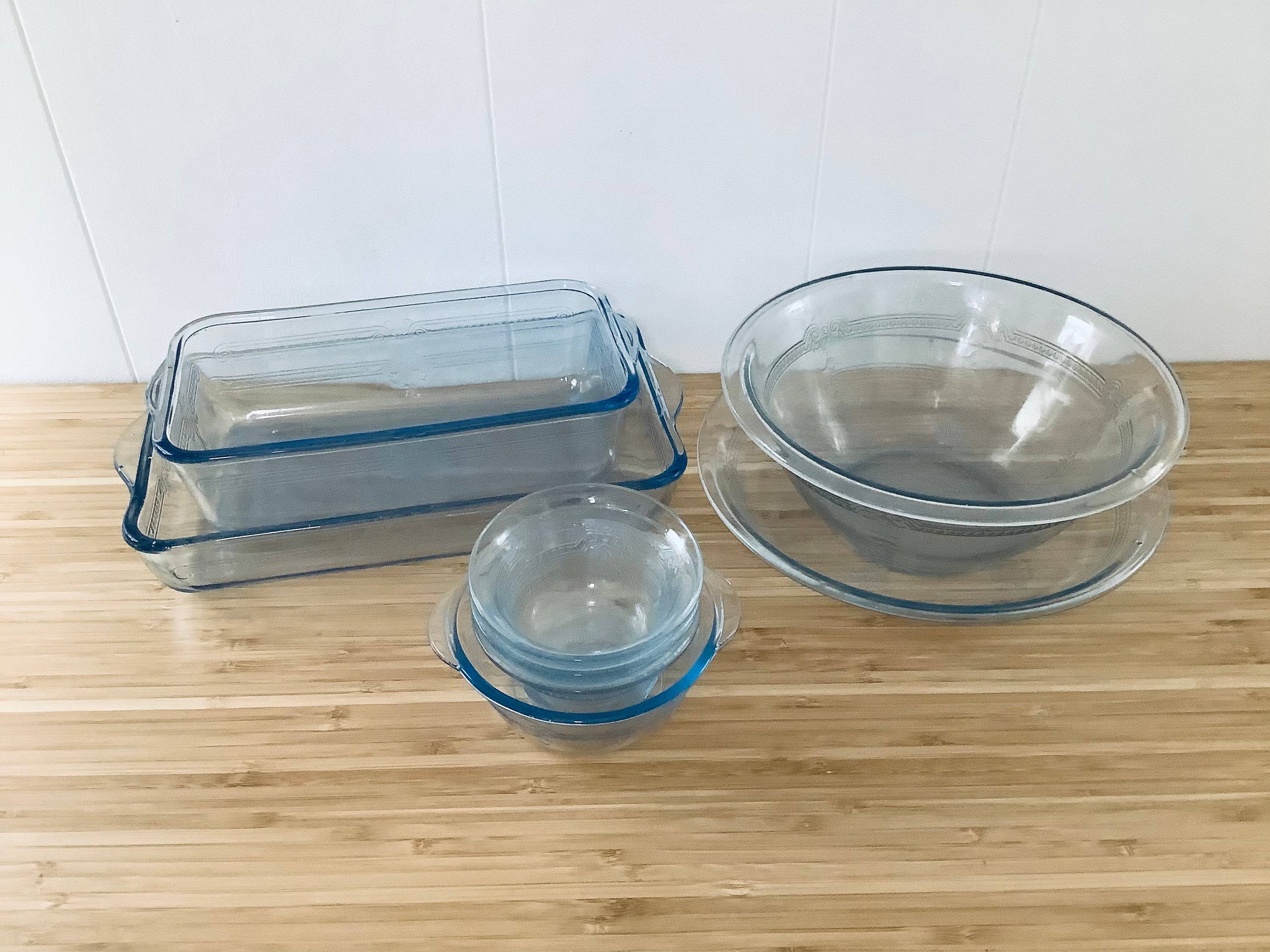 Vintage Fire King Blue Sapphire Baking Dish Set of 8 Glass Retro ...
