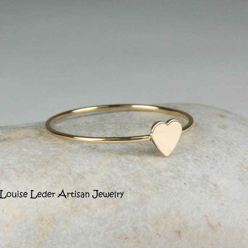 Gold Heart Ring - Etsy