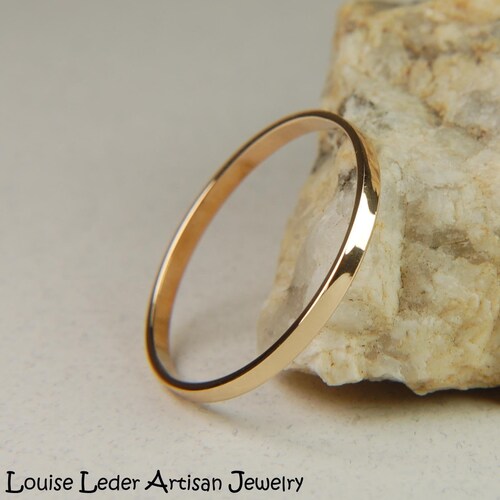 Solid Gold Ring 14K Gold Wedding Band Simple Gold Ring - Etsy