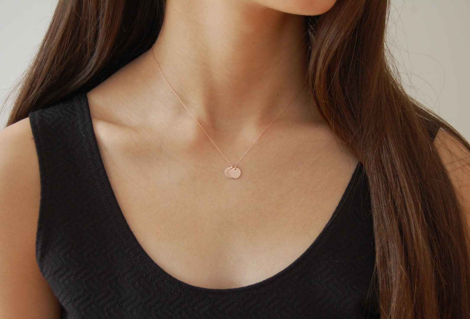 14K Solid Rose Gold Necklace Personalized Necklace Gold Rose | Etsy