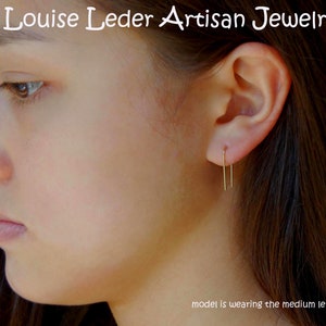 18K Solid Gold Earrings Open Hoop Earrings Gold Minimalist Earrings 18K ...