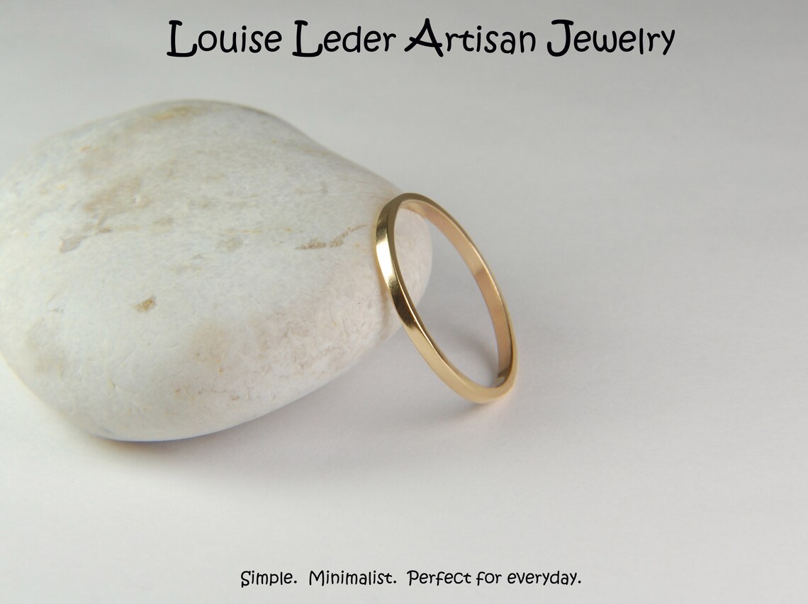 Solid Gold Ring 14K Gold Wedding Band Simple Gold Ring - Etsy