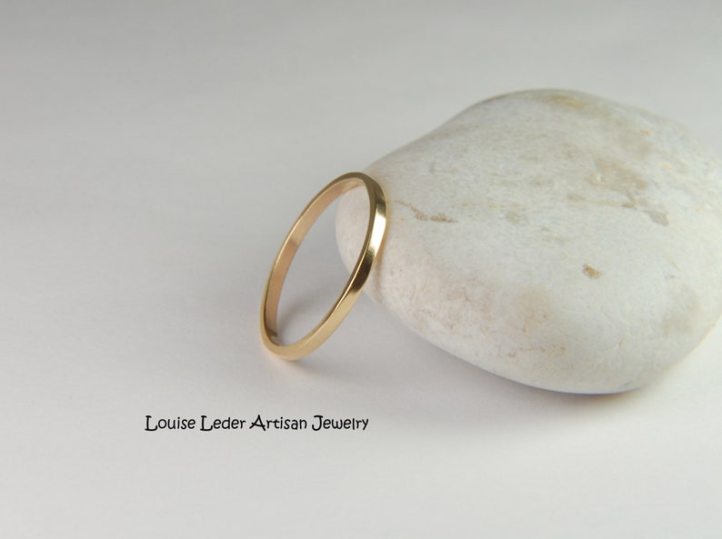 Solid Gold Ring 14K Gold Wedding Band Simple Gold Ring - Etsy