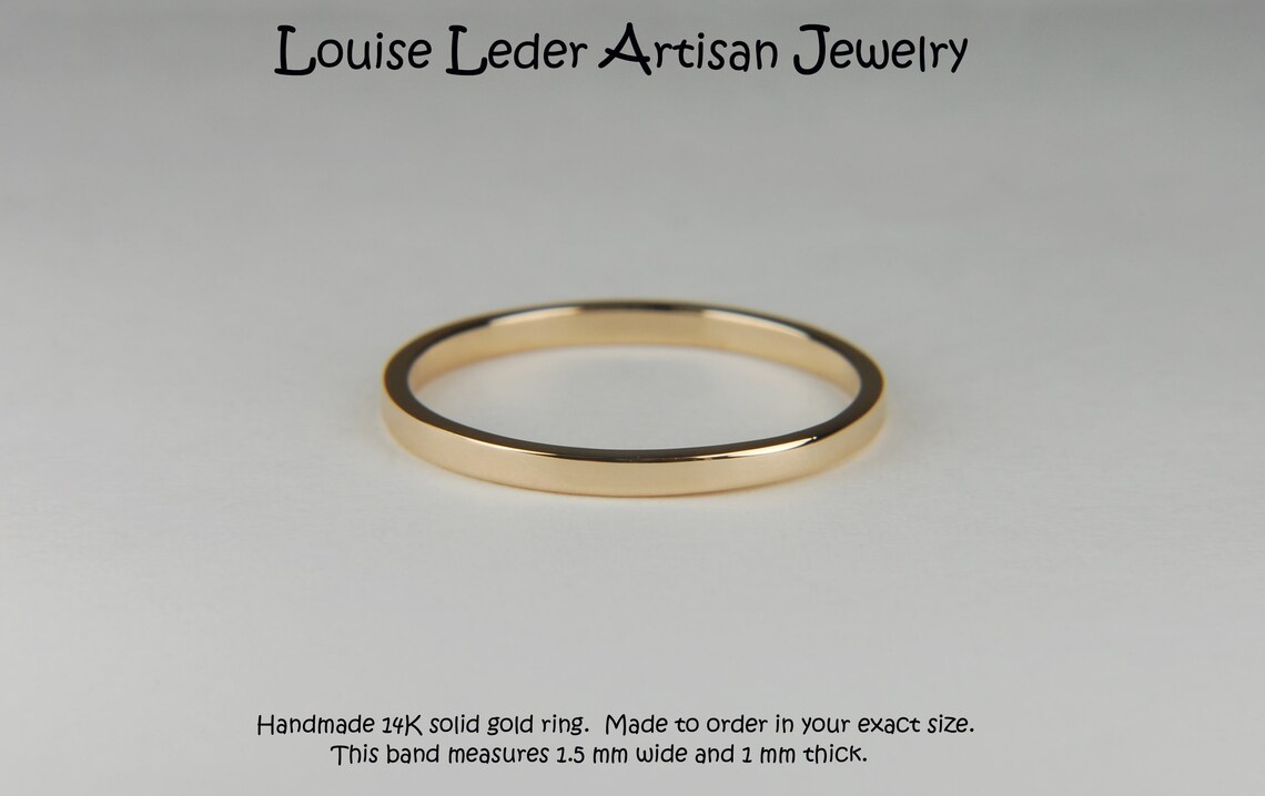 Solid Gold Ring 14K Gold Wedding Band Simple Gold Ring - Etsy