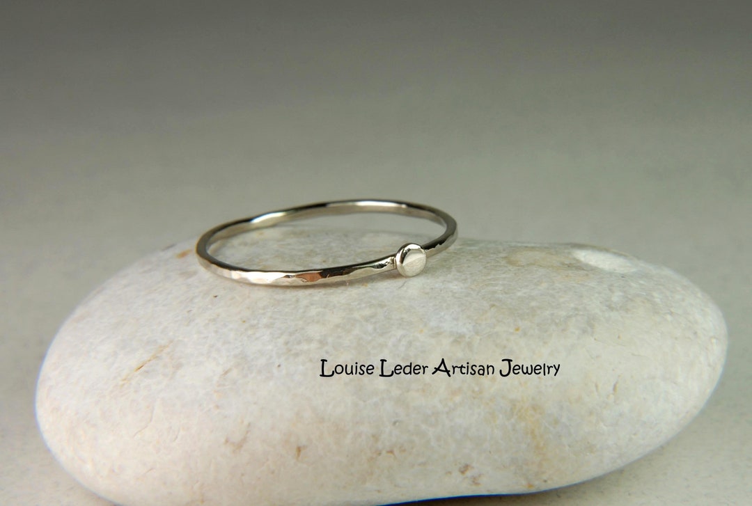 Dainty White Gold Ring 14K Solid Gold Ring Minimalist Ring for Women ...