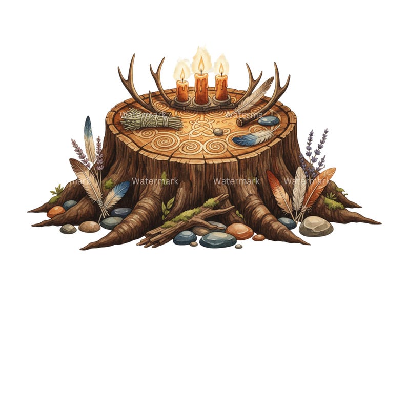 Druid Altar Clipart Bundle – Celtic Pagan Seasons, Elements, Forest ...