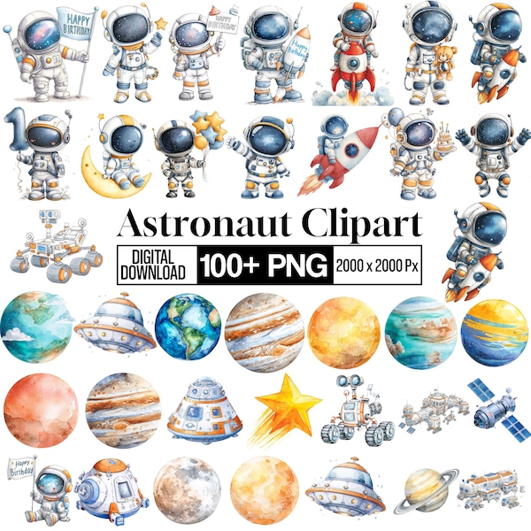 Cute Space Clipart - Etsy UK