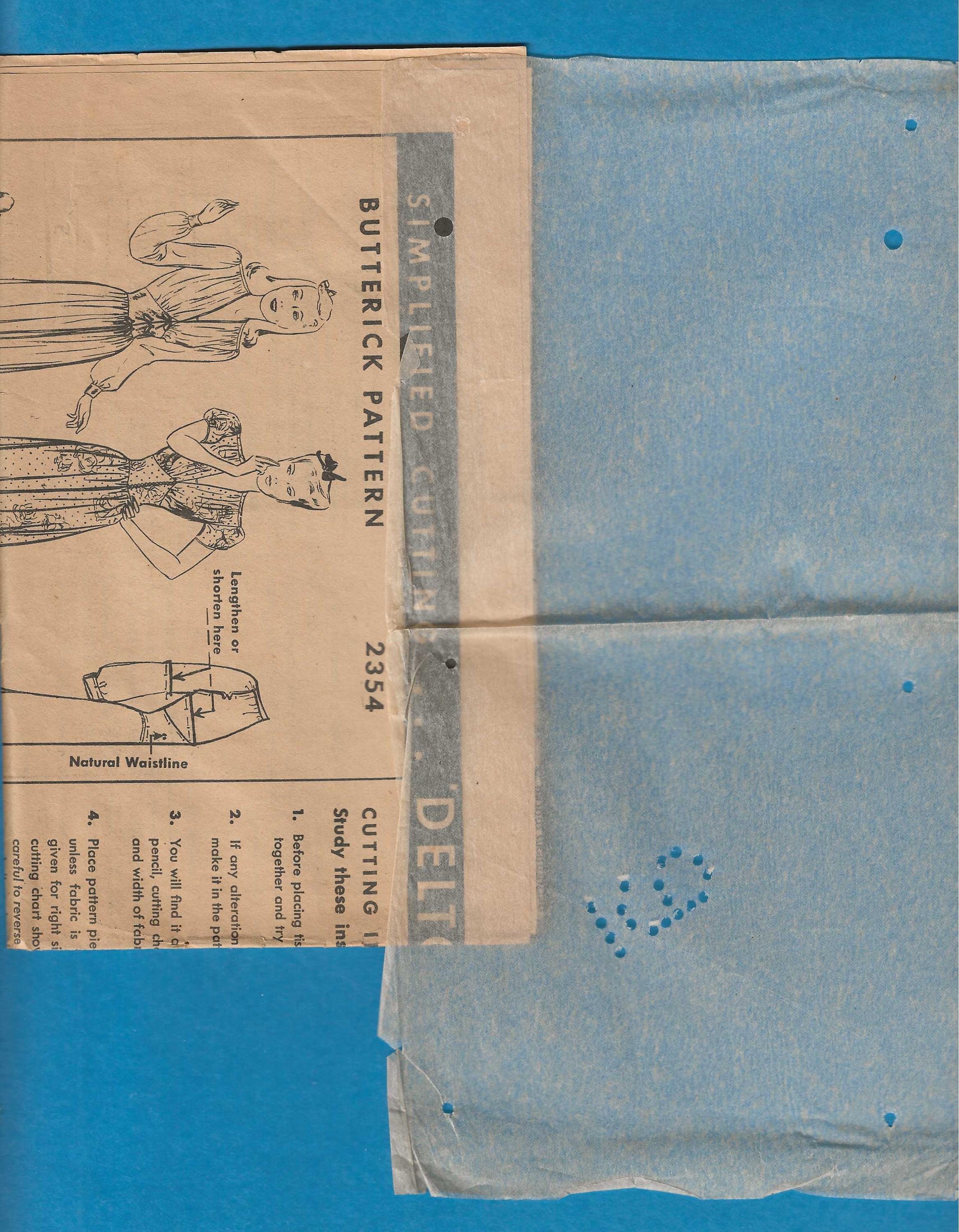 Vintage Negligee Pattern, Butterick 2354, Bust Size 40, Bishop Sleeves ...