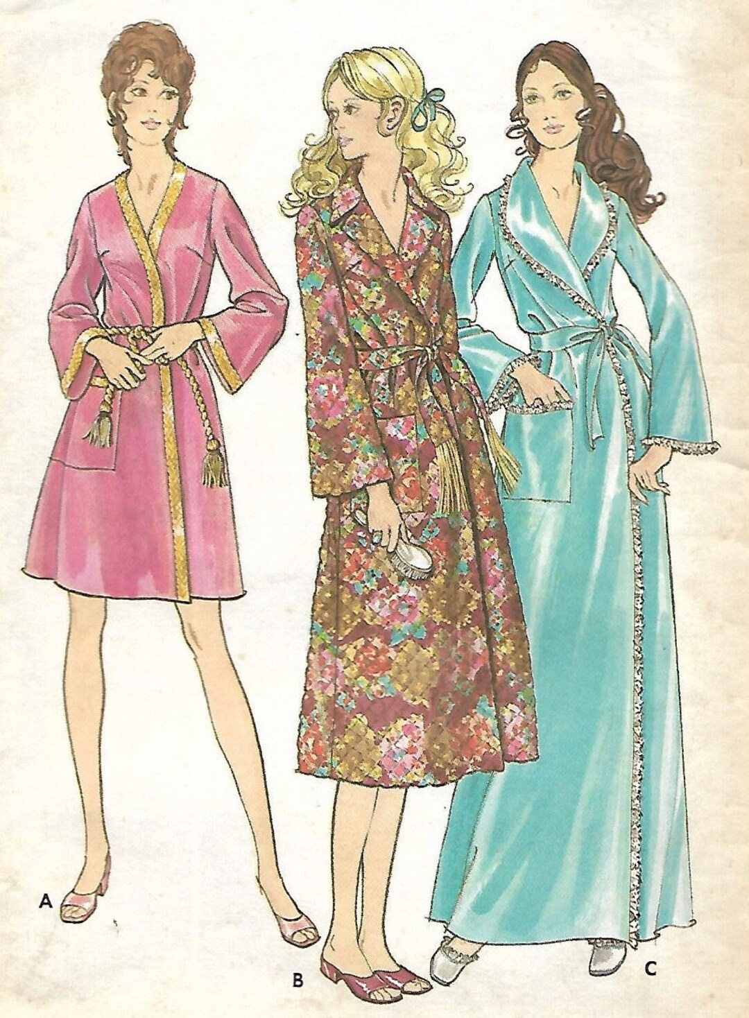 Robe Pattern, Butterick 5997, Misses Size 16, Bathrobe, Beach Cover ...