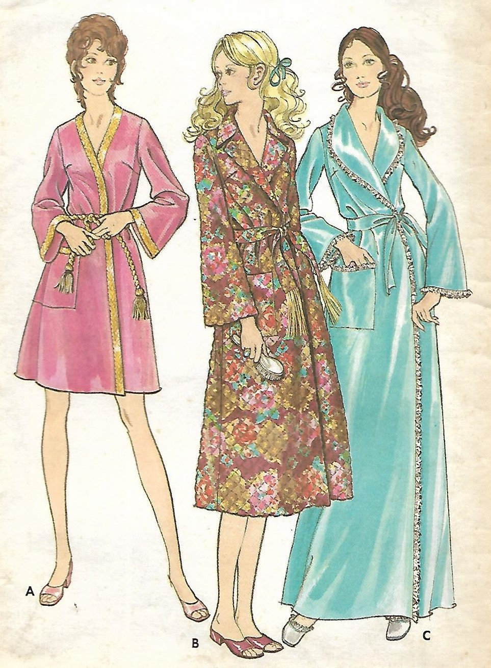 Robe Pattern, Butterick 5997, Misses Size 16, Bathrobe, Beach Cover ...