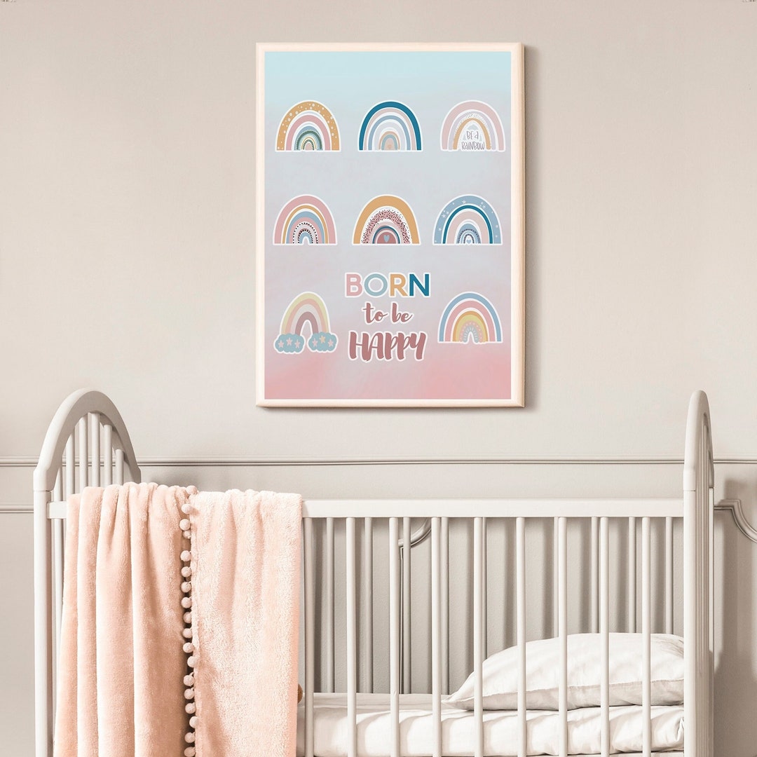 Boho Rainbow Poster, Boho Rainbows Poster, Rainbows Baby Poster, Born ...