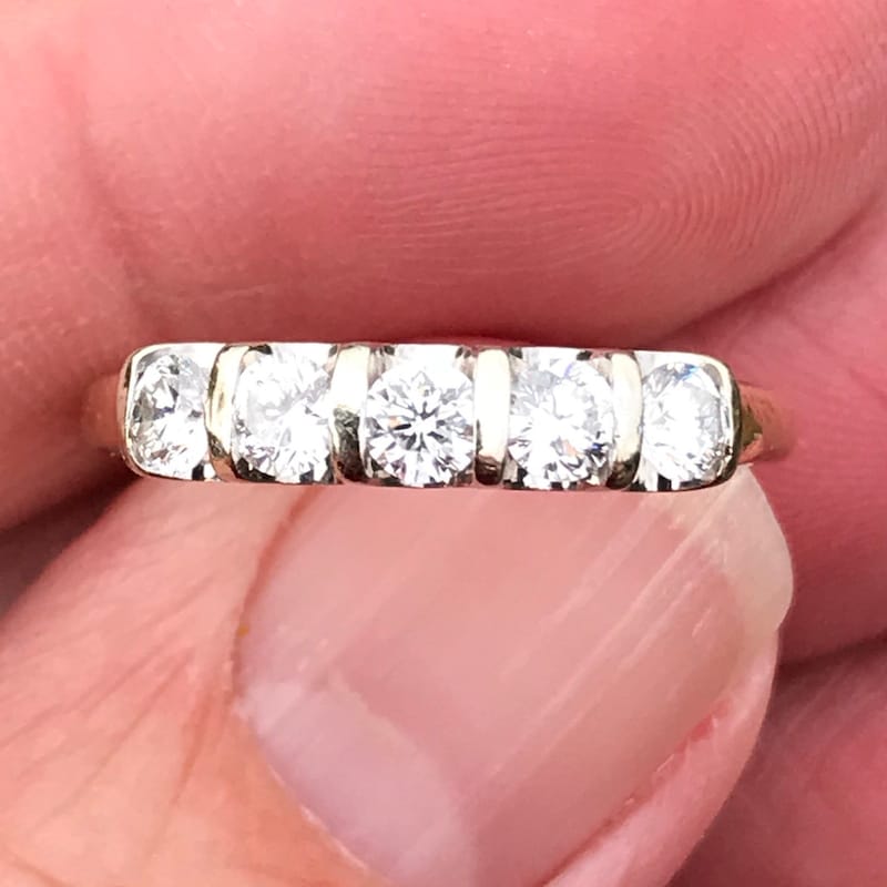 5 Diamond Ring - Etsy