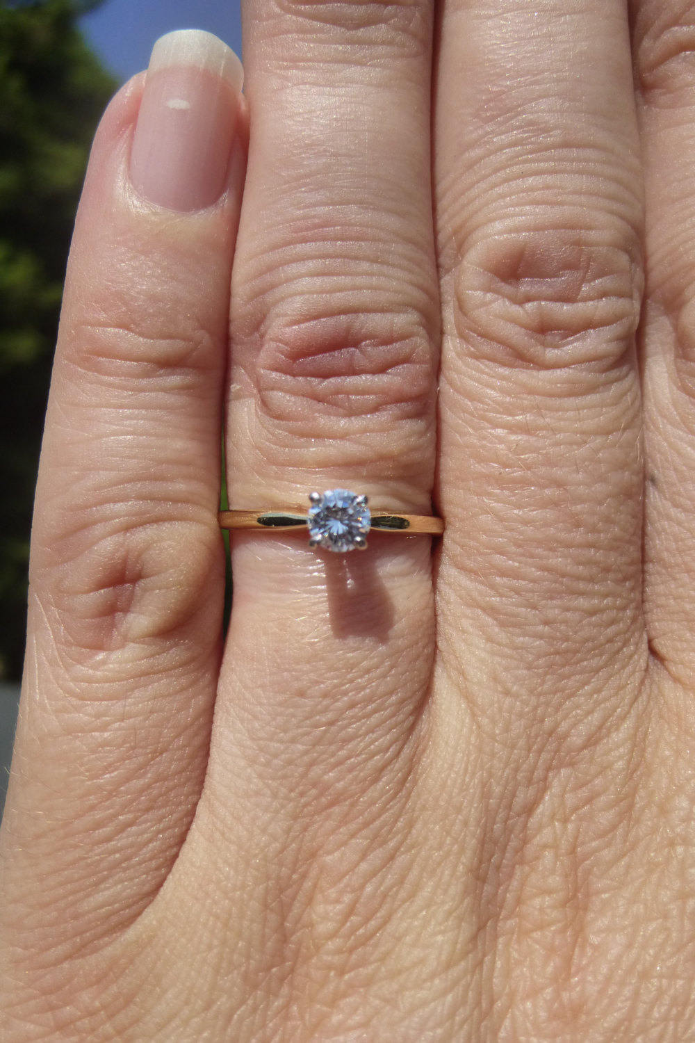 Diamond Solitaire 1/3 Carat Round-cut 14K White Gold Ring and | Etsy