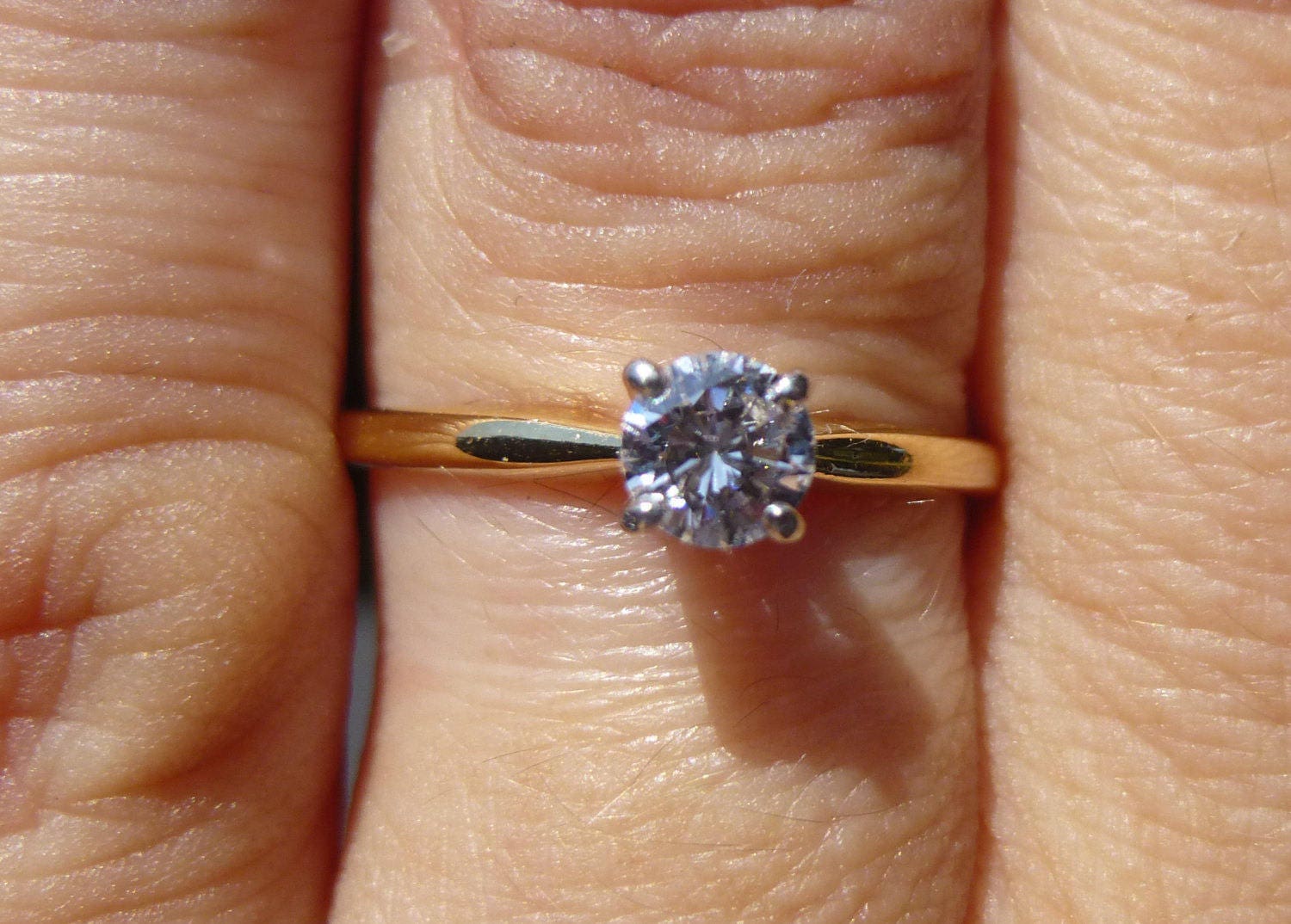 Diamond Solitaire 1/3 Carat Round-cut 14K White Gold Ring and | Etsy