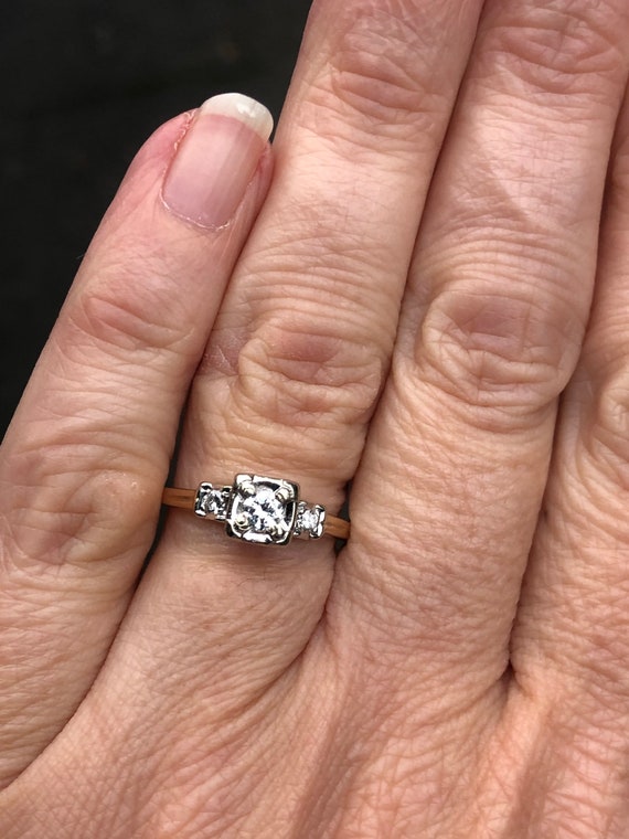 Traditional Engagement Ring with a twist.. 14KT gold… - Gem