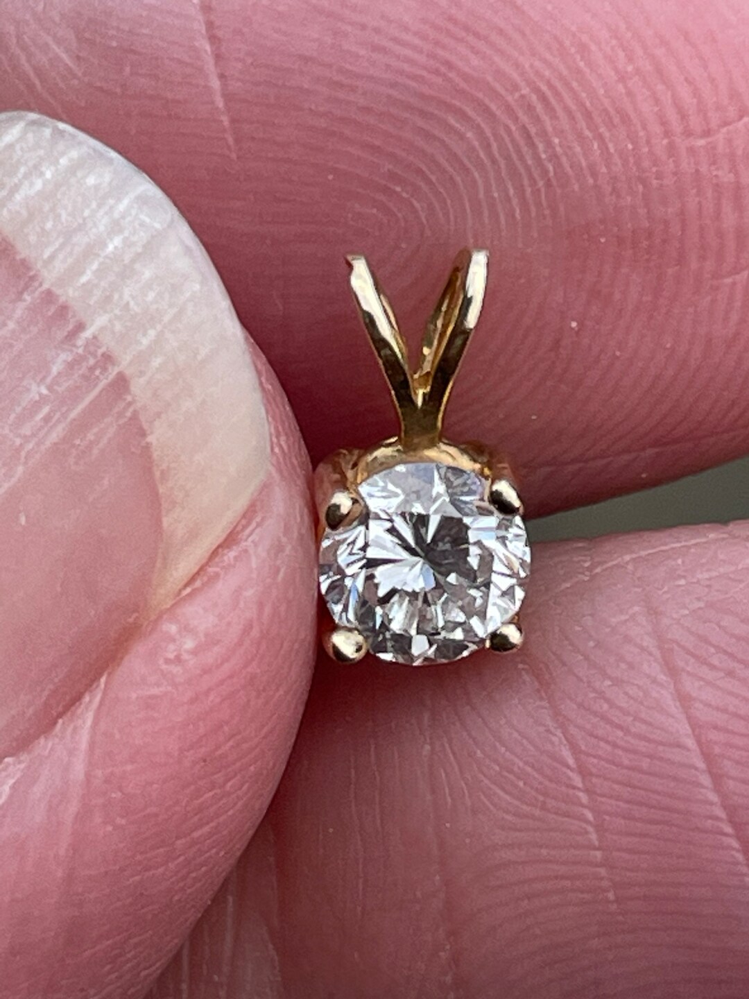 Floating Single Diamond Pendent in 14kt White Gold 40 Points Diamond ...