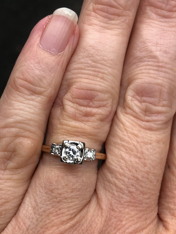 Traditional Engagement Ring with a twist.. 14KT gold… - Gem