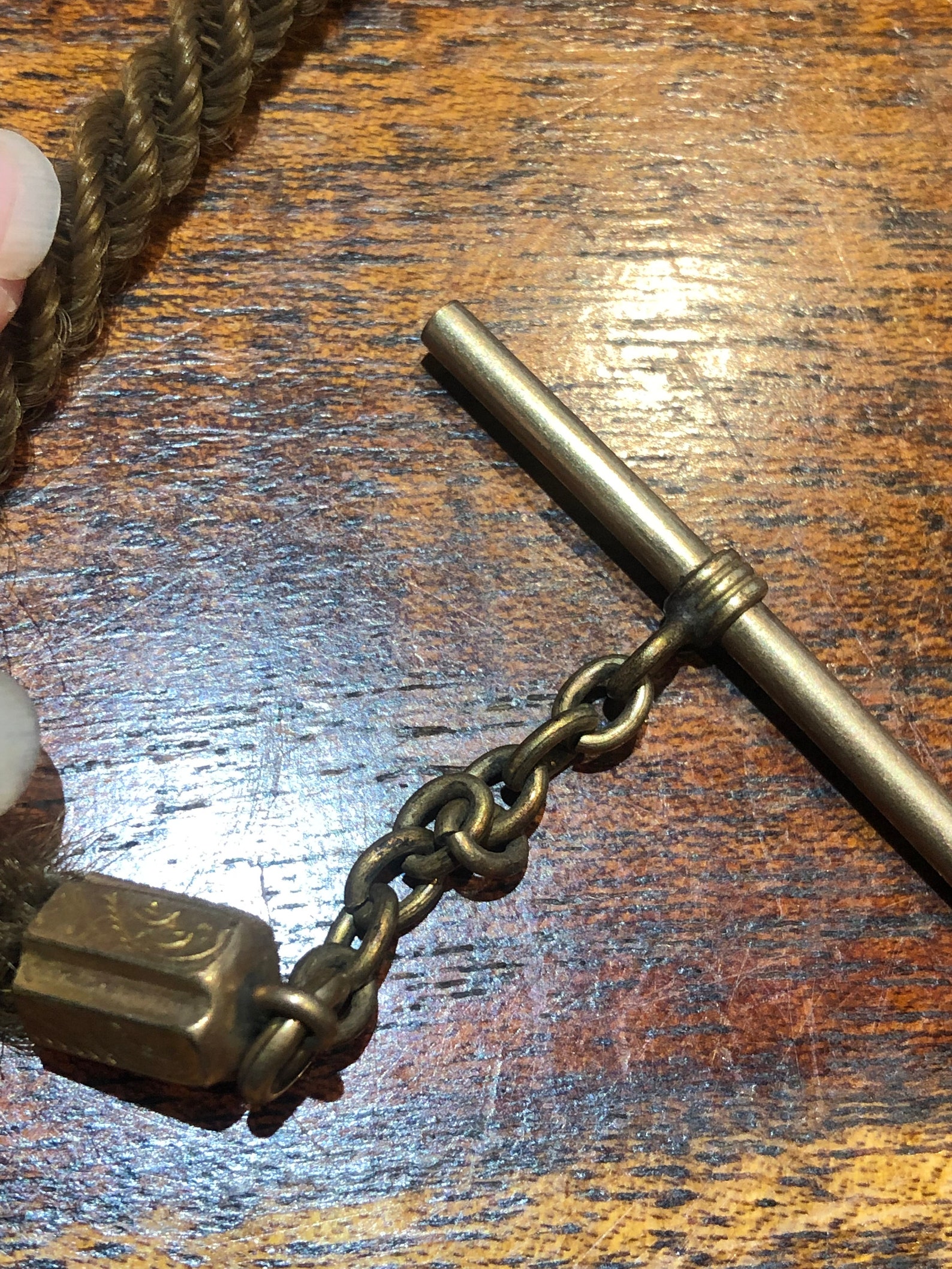 BEAUTIFUL Victorian Hair Watch Chain With Opal Garnet and Fob | Etsy