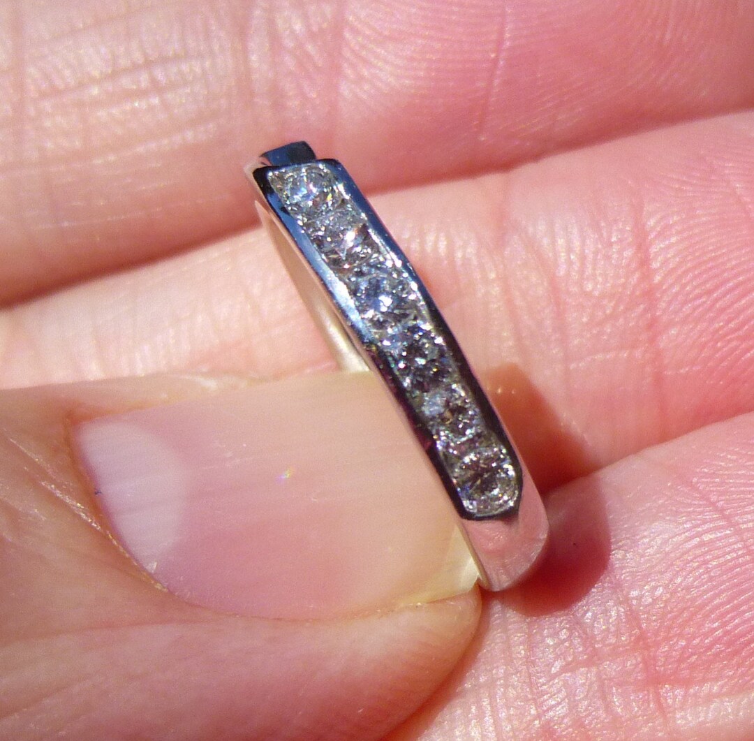 Platinum Diamond Band Guard Wedding Band.....engagement Ring....stacker ...