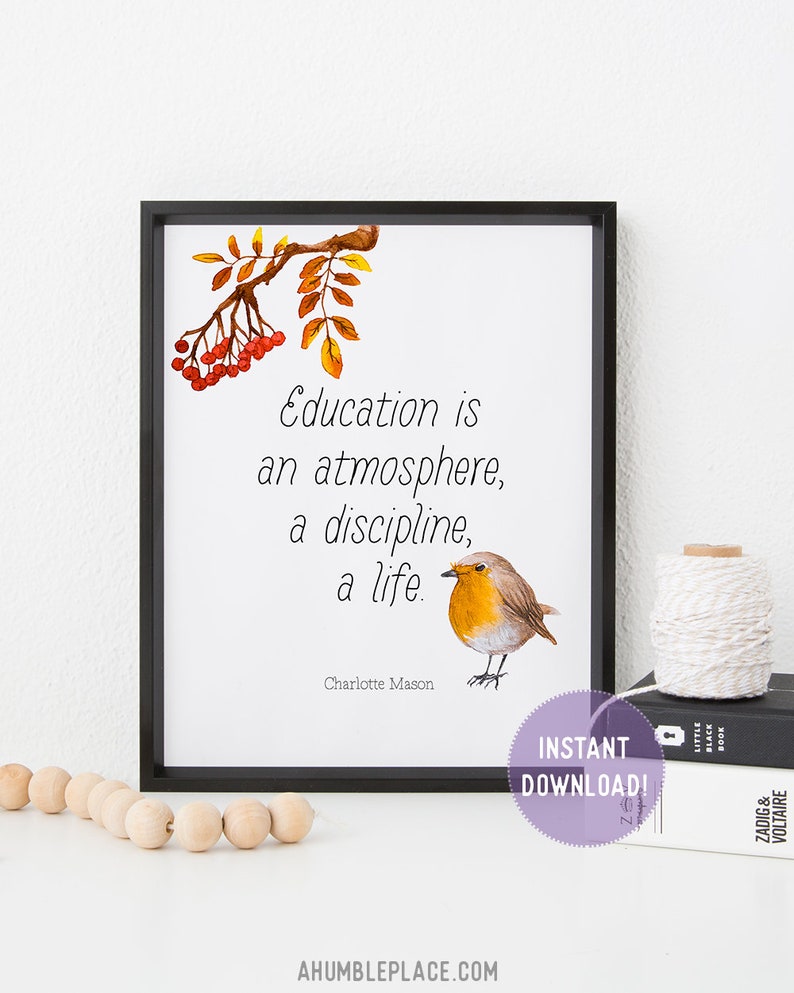 Charlotte Mason education Is... Quote With Bird - Etsy