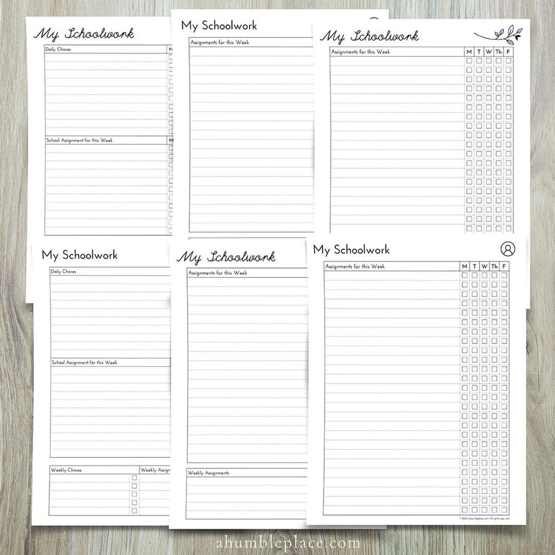 Printable Homeschool Assignments/chores Chart - Etsy