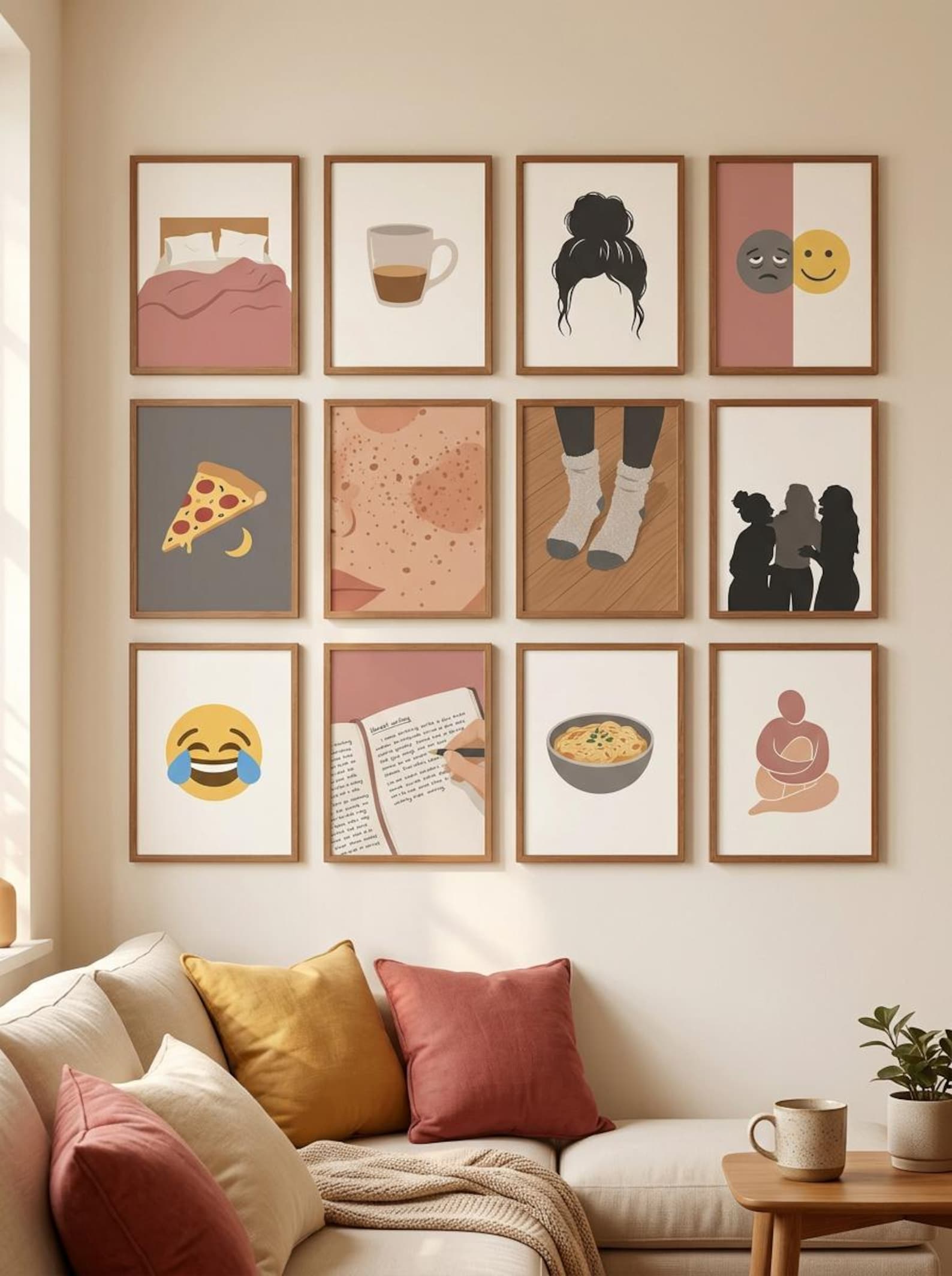 Introvert Life Wall Art Set, Cozy Homebody Decor, Self-care Gallery ...