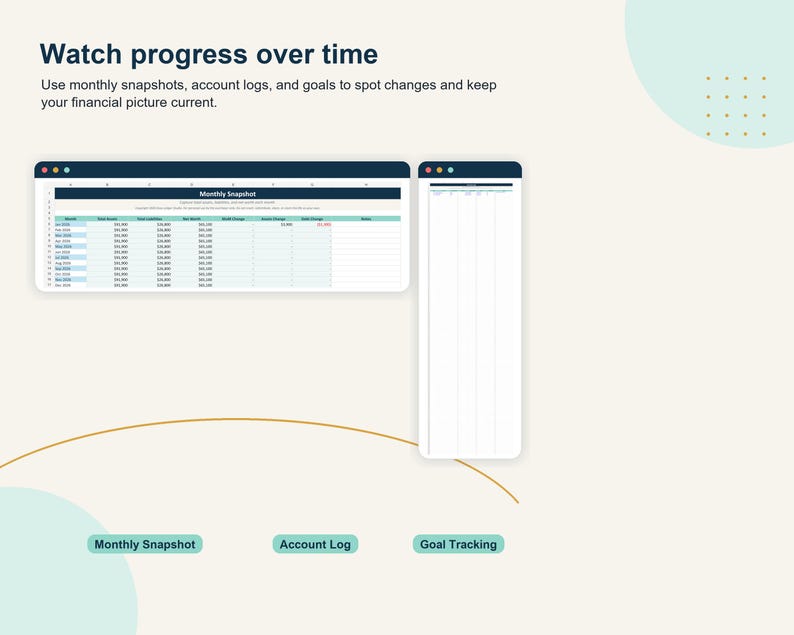 Net Worth Tracker Spreadsheet, Excel Asset Tracker, Google Sheets ...