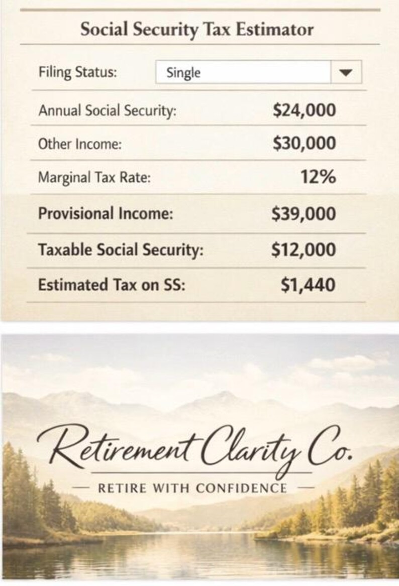 Social Security Tax Calculator 2026 | Retirement Planning Workbook ...