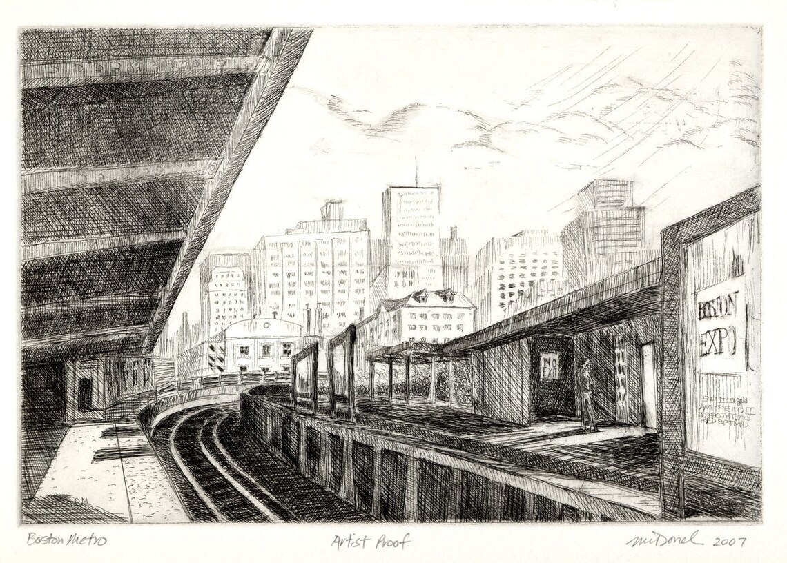 Boston Metro Copper Plate Etching - Etsy