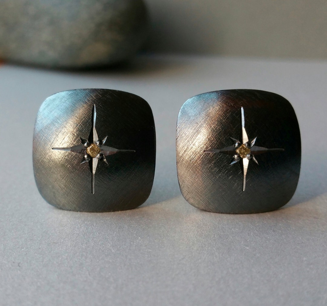 Constellation Cufflinks - Zodiac Jewelry - North Star - Star Set Yellow ...