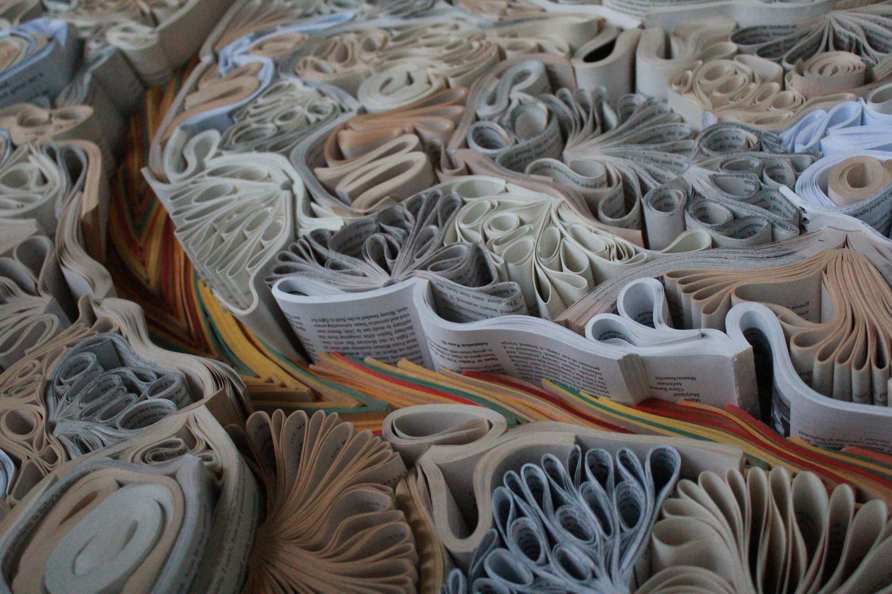 Reclaimed Paper Art With Scare Vintage Colored Books - Etsy