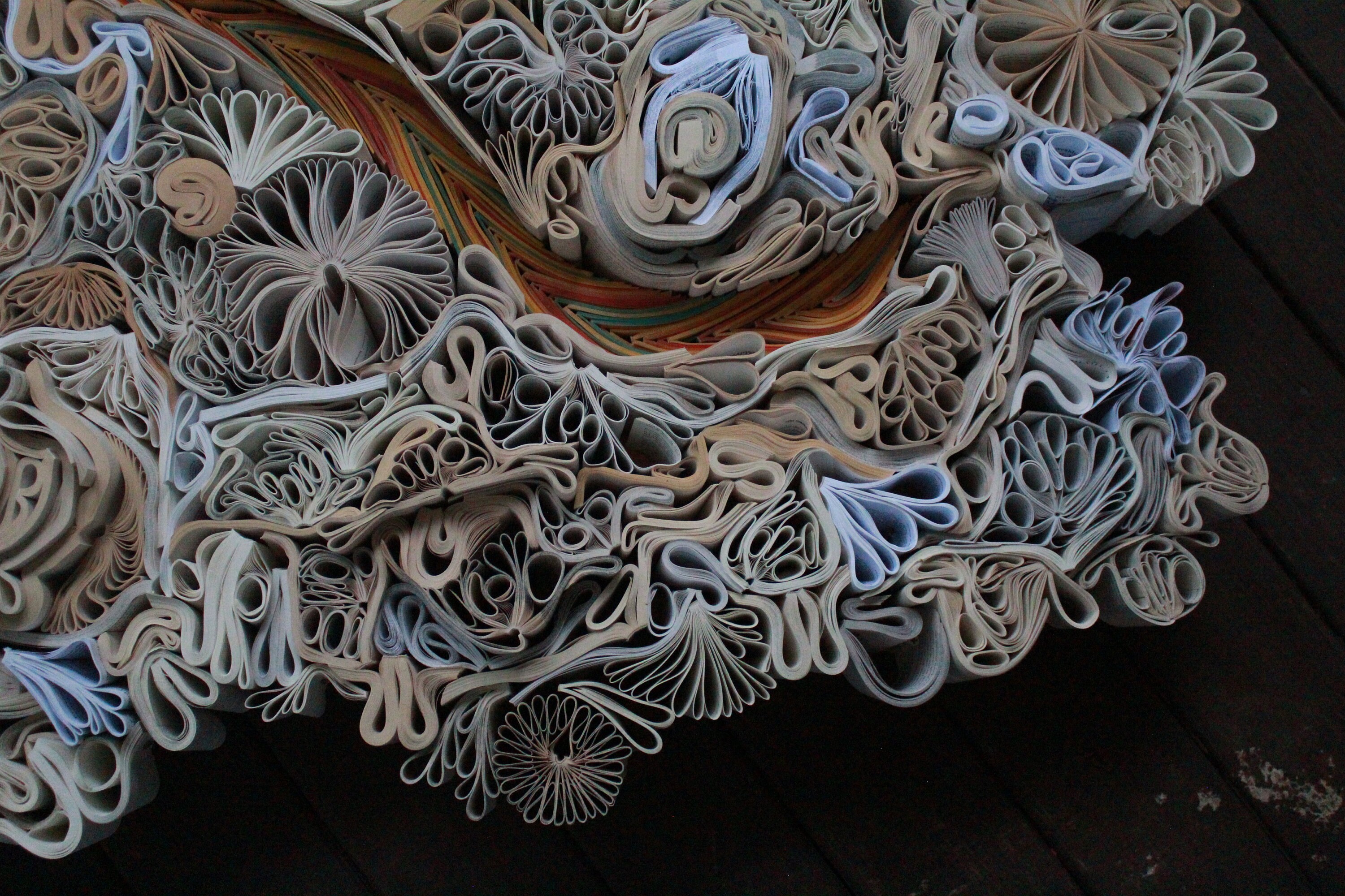 Reclaimed Paper Art With Scare Vintage Colored Books - Etsy