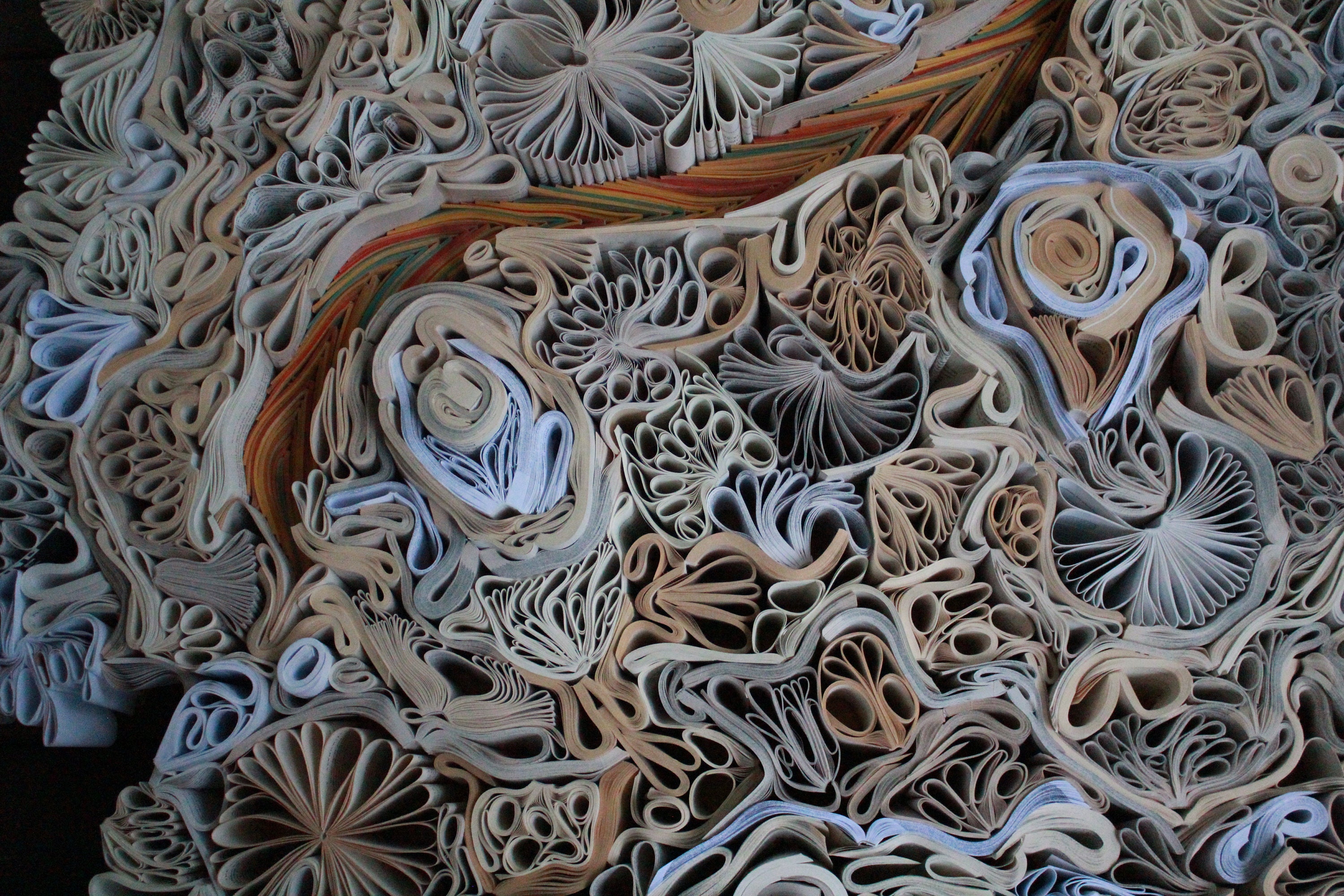 Reclaimed Paper Art With Scare Vintage Colored Books - Etsy