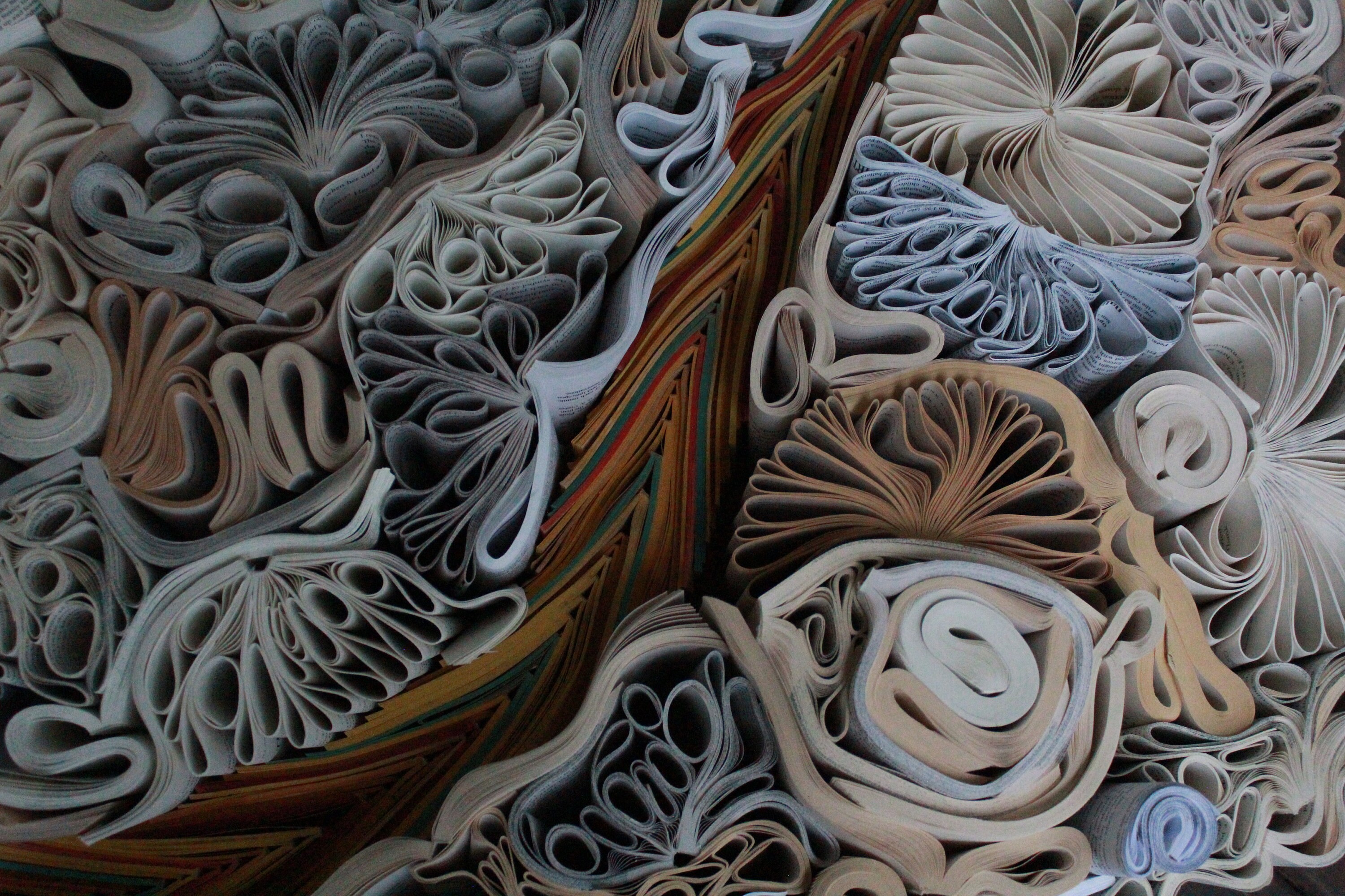 Reclaimed Paper Art With Scare Vintage Colored Books - Etsy