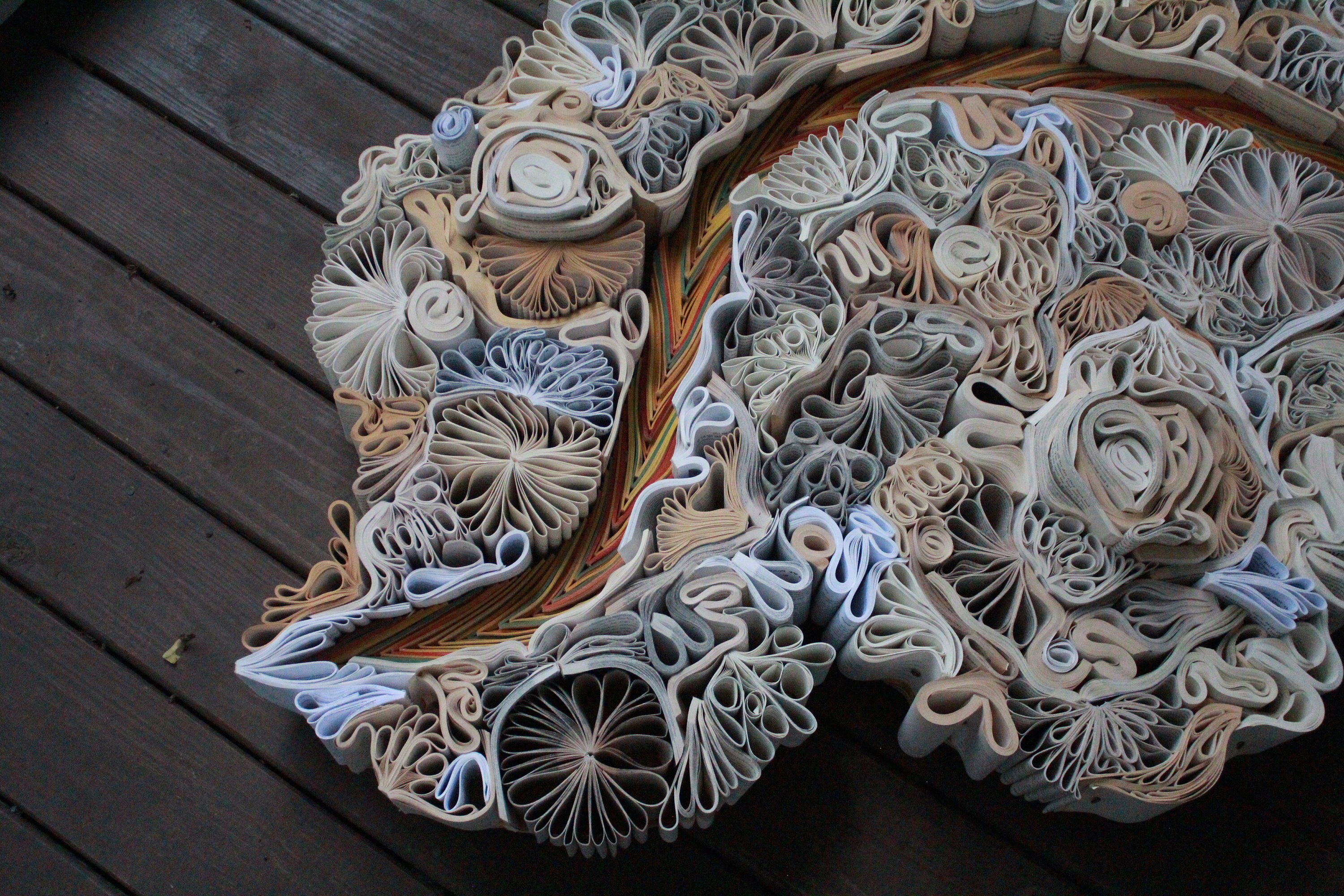 Reclaimed Paper Art With Scare Vintage Colored Books - Etsy