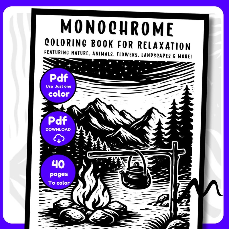One Color Coloring Book - Etsy
