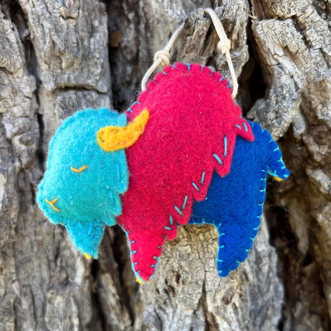 Multicolored Bison Felt Ornament - Etsy