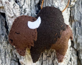 Bison Ornament Buffalo Ornament Felt Yellowstone Wild - Etsy