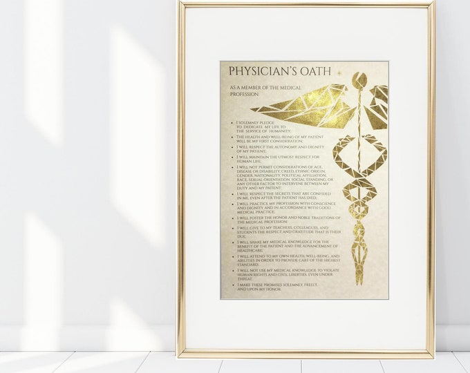 Personalized & Unique Medical Oaths Inkblot Art by DoctorArtGifts