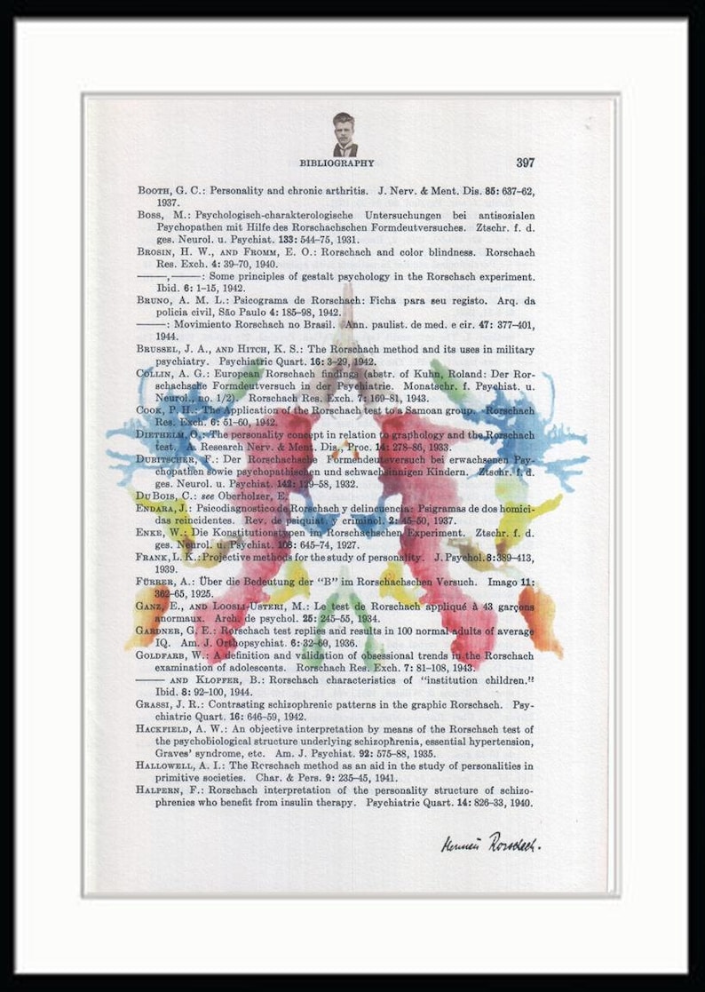 Rorschach Inkblot Test Prints: Vintage Book Page Art, Set of 10 - Etsy