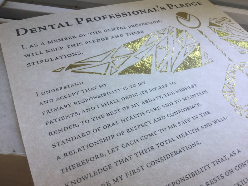 Dentist Professional Oath Personalized Dental Gift for | Etsy