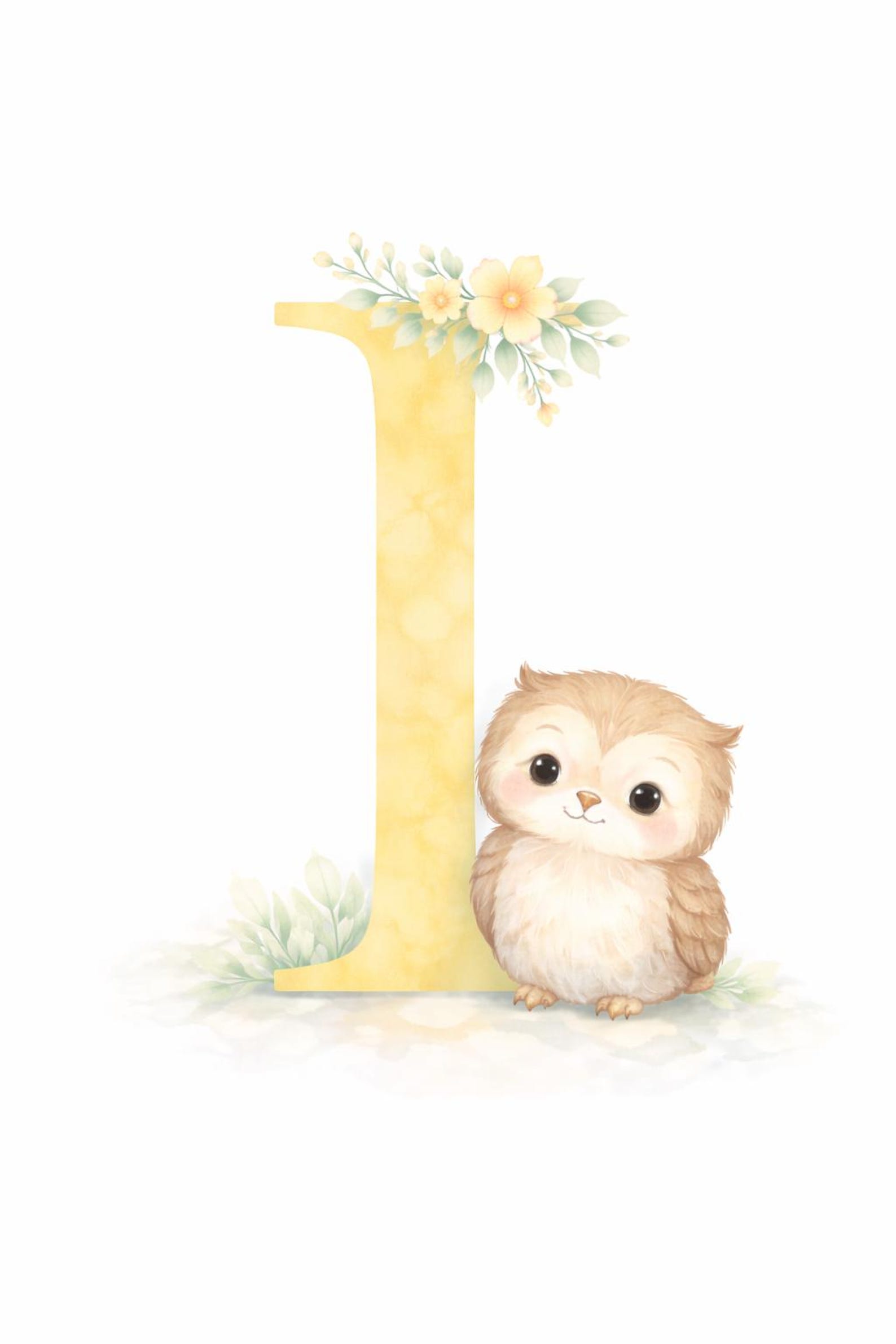 Woodland Nursery Letter I Print | Watercolor Owl Alphabet Wall Art ...